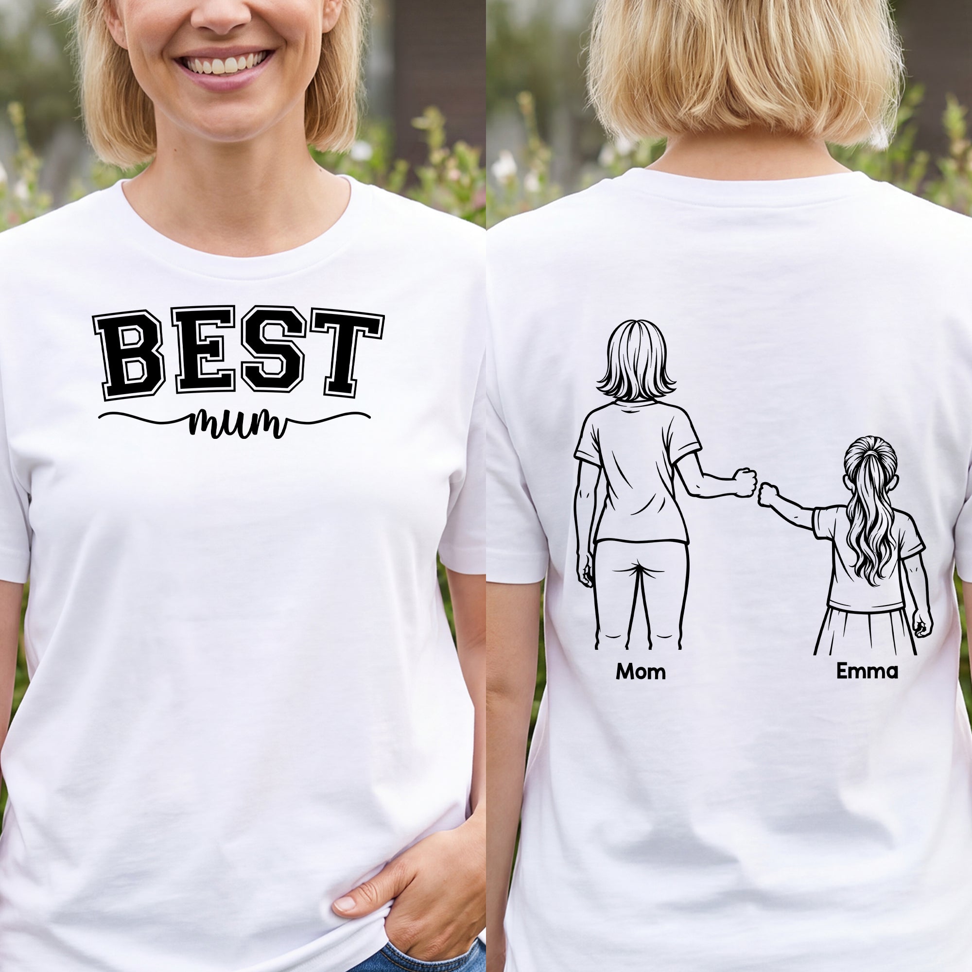 Best Dad Back And Front Printed T-Shirt - Custom Gifts for Dad/Mom ...