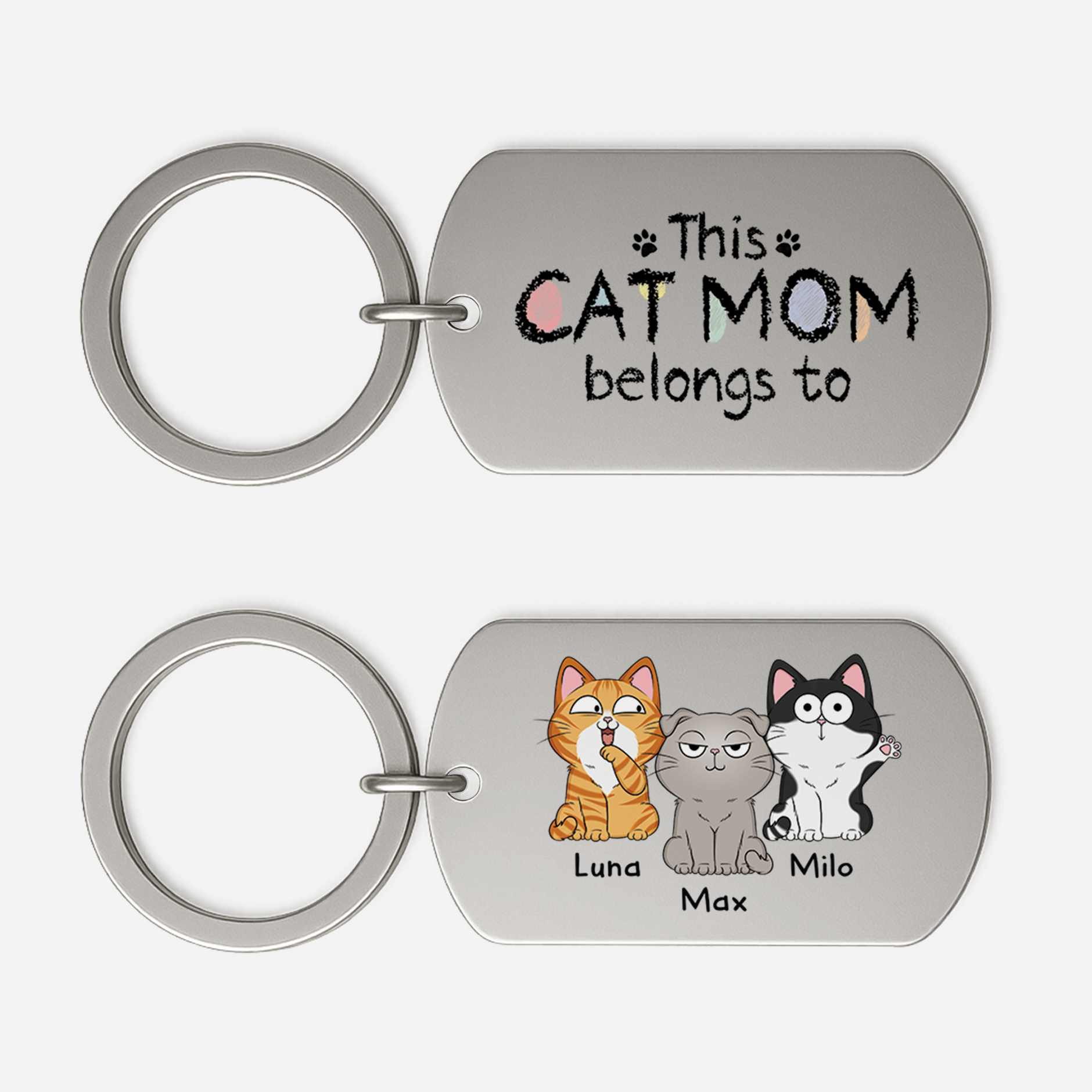 Personalized Cat Gifts for Humans - Cute Metal Cat Keychains - Personal ...