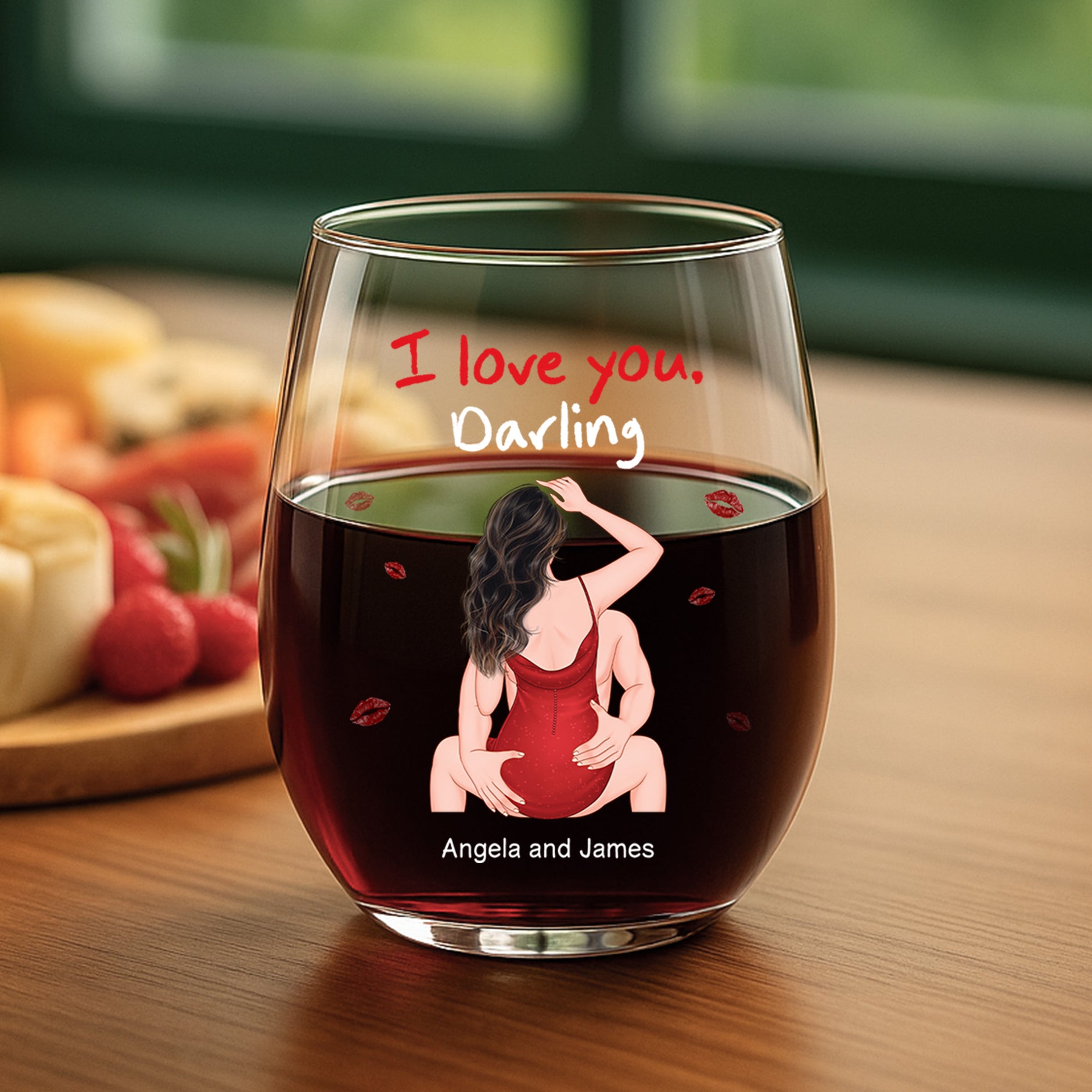 Personalized Couple Gifts - I Love You Stemless Wine Glass - Personal Chic