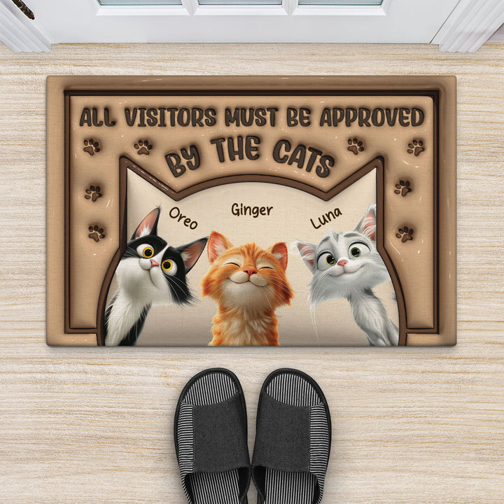 [3D Printing Effect] Custom Cat Doormat - All Visitors Must Be Approve ...