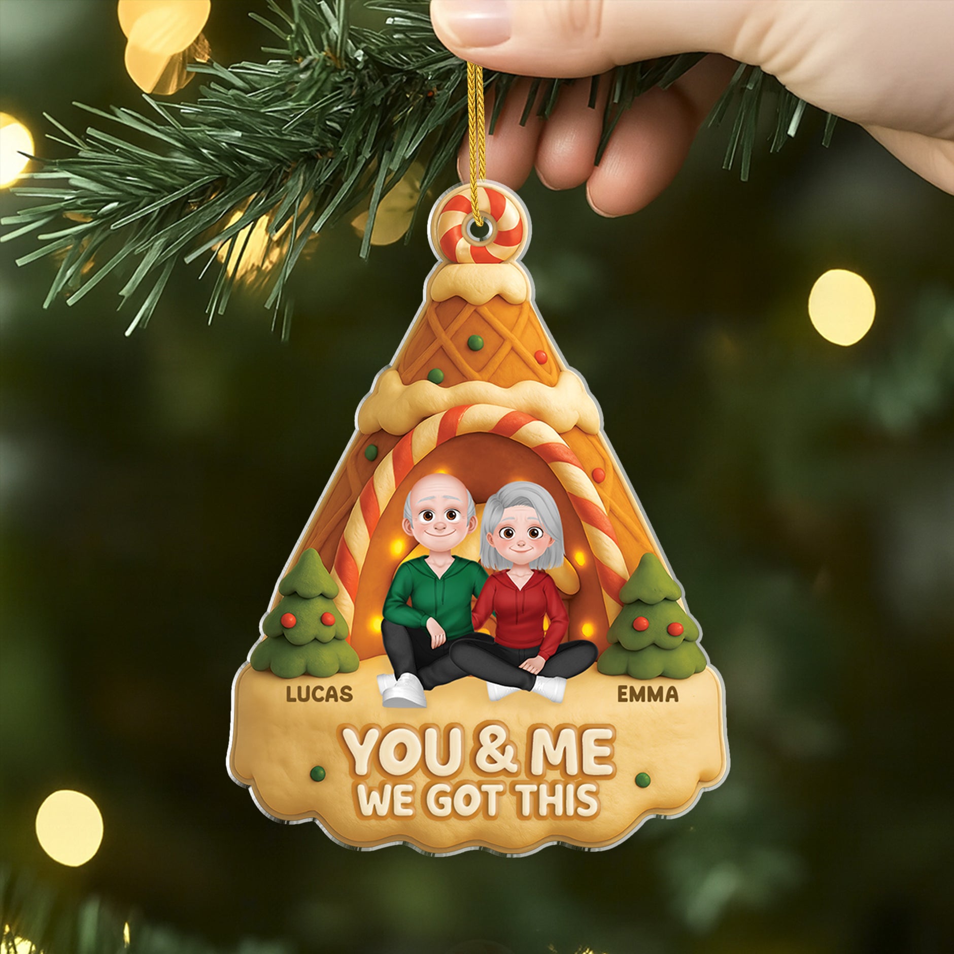 [3D Printing Effect] Acrylic Couples Christmas Ornaments - Custom Xmas ...
