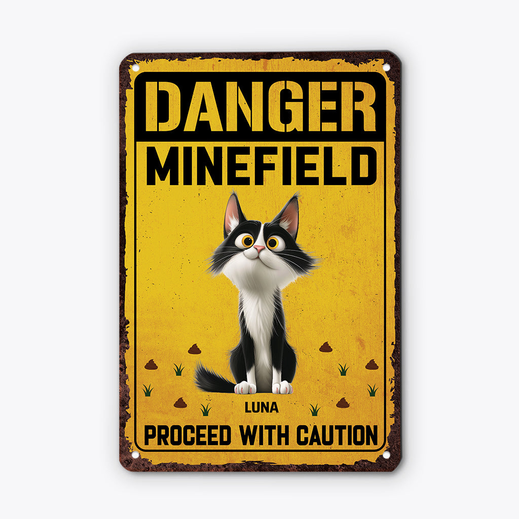Funny Metal Danger Minefield Sign - Custom Gifts for Cat Lovers ...