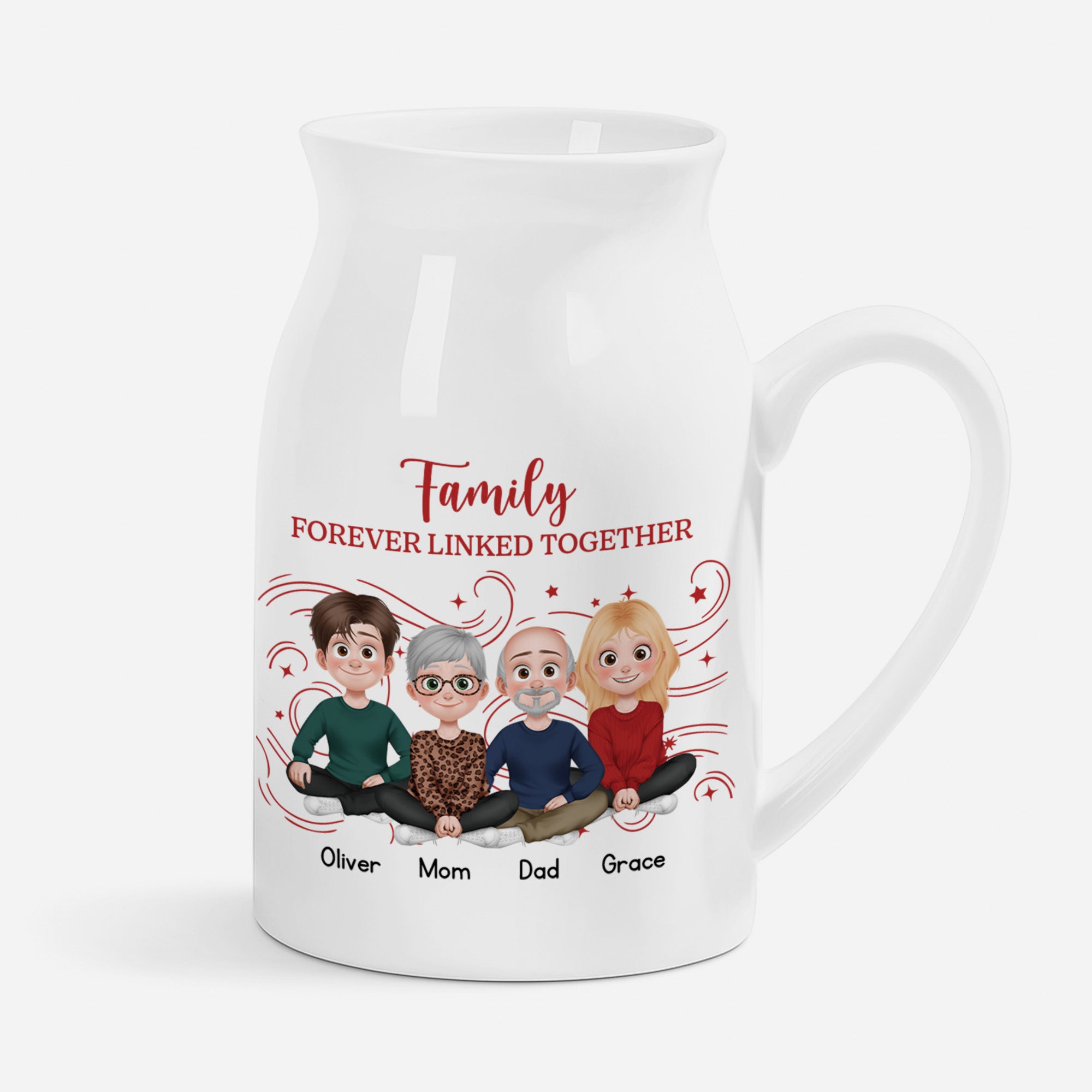 Family Forever Linked Together Flower Vase - Custom Family Gifts ...