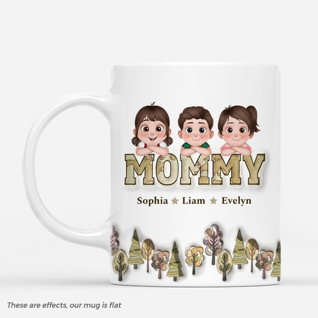 [3D Printing Effect] Personalized Mom Mug with Names - Gifts for Mom/G ...