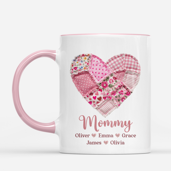 Pink Heart Mug with Names - Personalized Gifts for Grandma/Mom ...